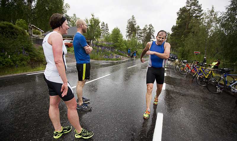 Triathlon på väg in från kylan