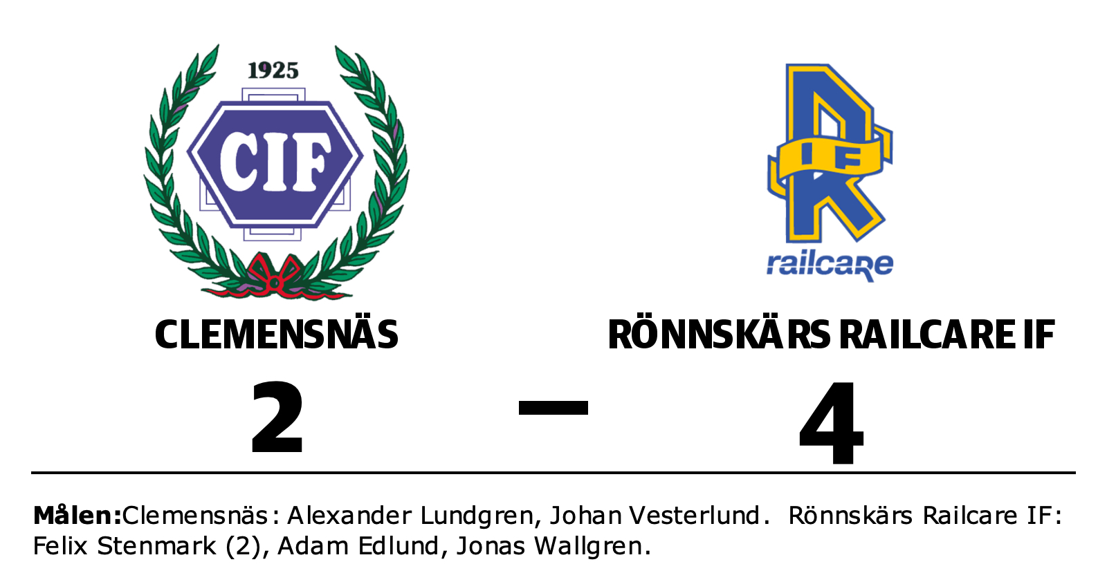 Rönnskärs Railcare IF vann efter Felix Stenmarks dubbel