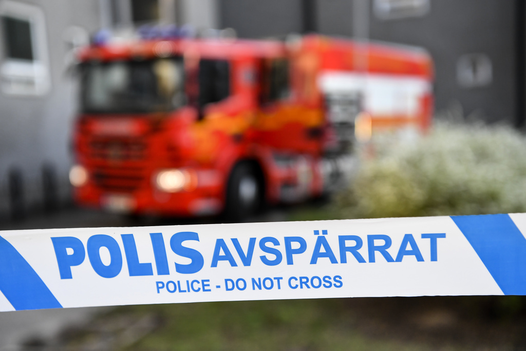 Brand i radhus i Lerum