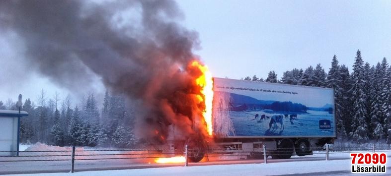 Bränd lastbil brinner igen