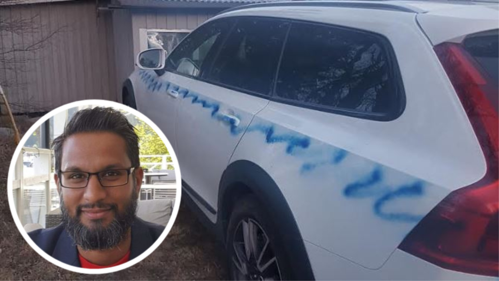 Företagare fick bilen nedsprayad